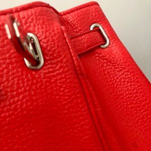 Bags | Red Handbag With Silver Hardware | Poshmark